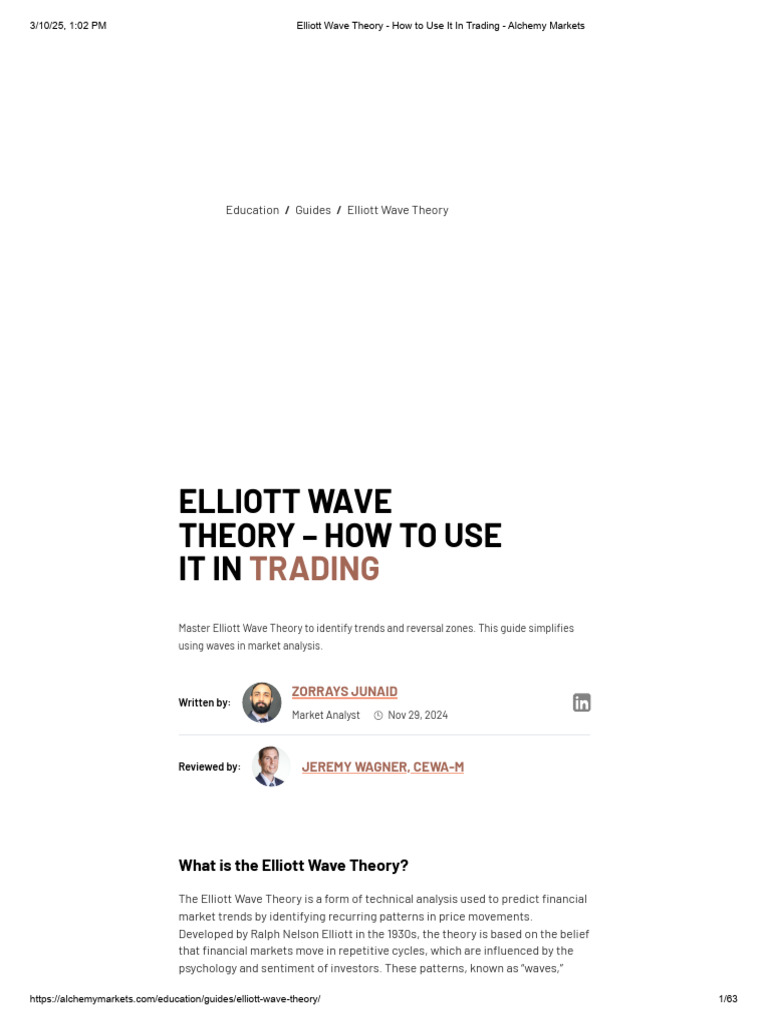 Elliott Wave Theory - How To Use It in Trading - Alchemy Markets | PDF ...