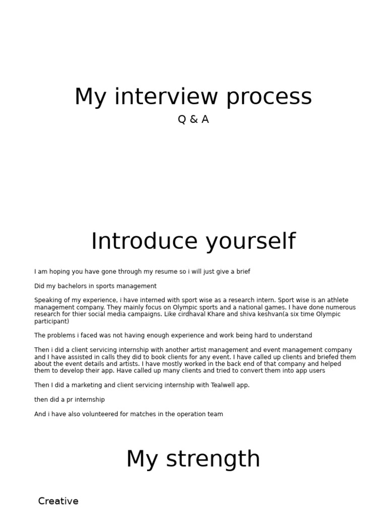 Interview Process | PDF