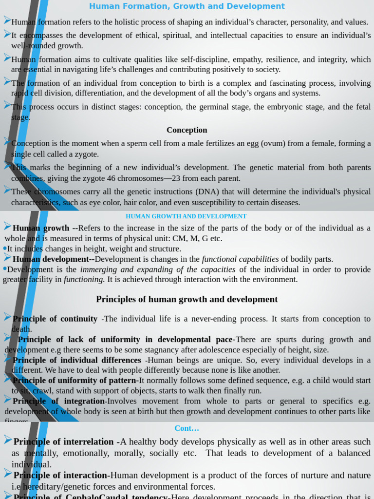Human Growth and Development Stages | PDF | Embryo | Medical Specialties