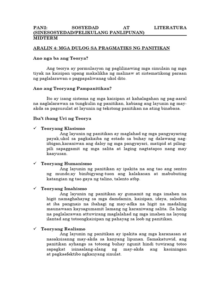 MODYUL-SA-PAN2_MIDTERM-ARALIN-4-5 | PDF