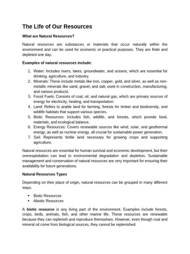 GEOGRAPHY-OF-RESOURCES-AND-ENVIRONMENTAL-RESOURCES | PDF | Renewable ...