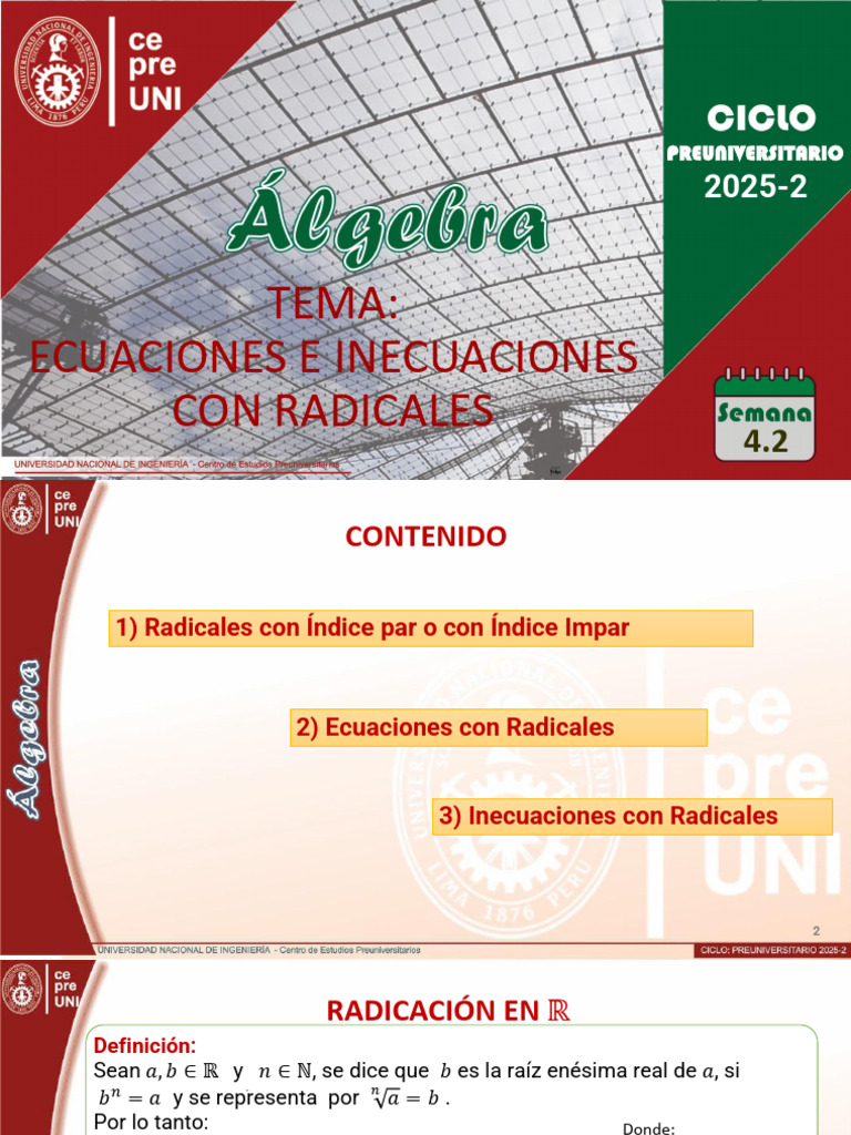 Clase 4-2 Pre-2025-2 | PDF | Ecuaciones | Álgebra
