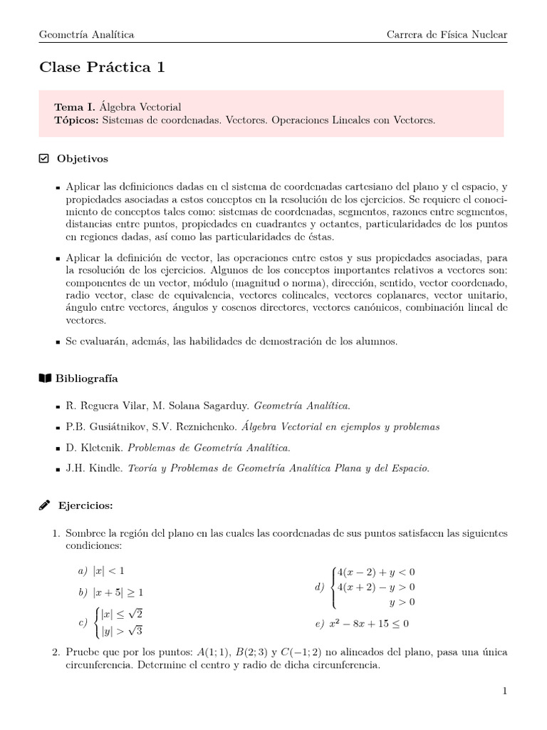 CP1.Sistemas de Coordenadas. Vectores. Operaciones Lineales | PDF | Vector Euclidiano | Triángulo
