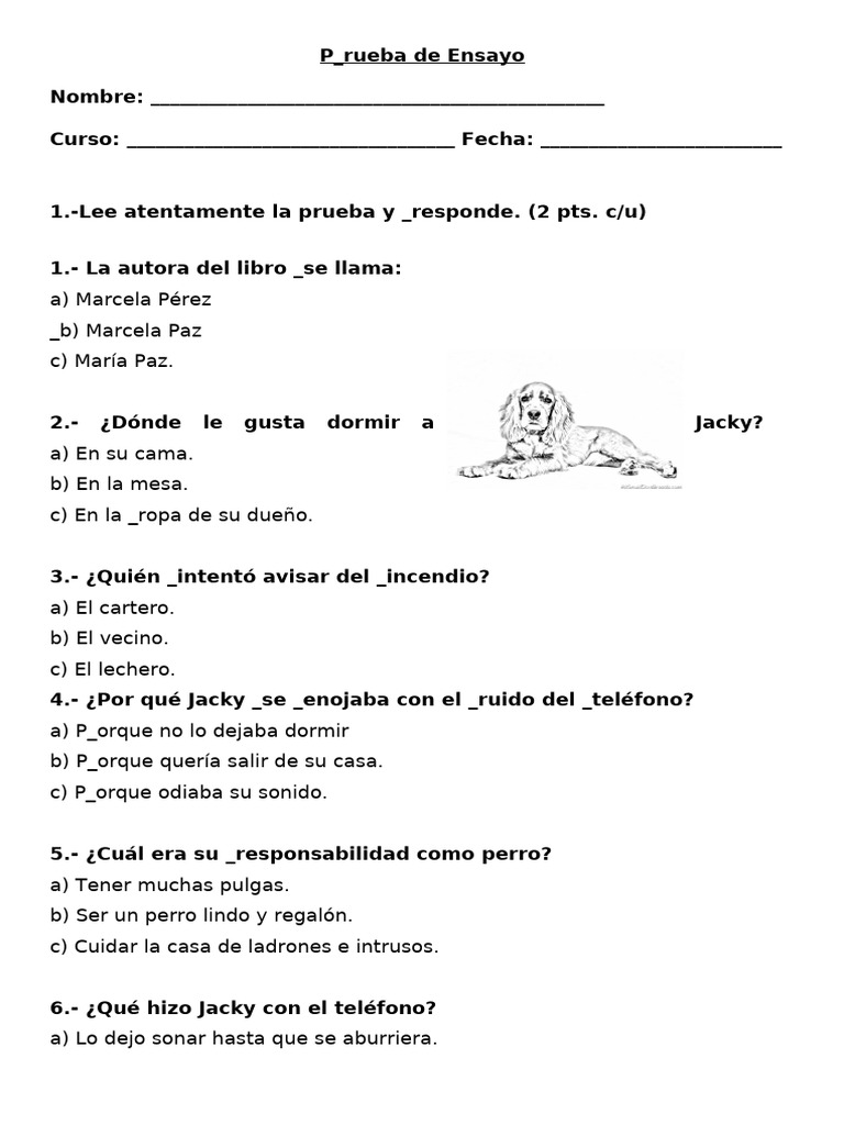 Prueba Jacky | PDF | Perros