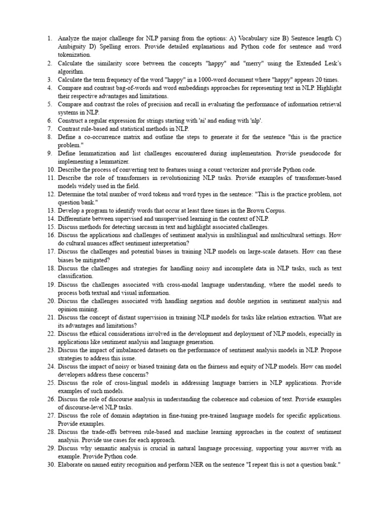 NLP Challenges and Techniques Explained | PDF | Parsing | Artificial ...