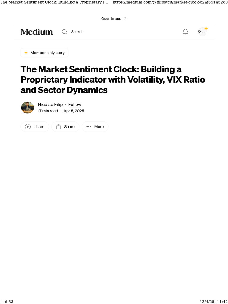 The Market Sentiment Clock - Building A Proprietary Indicator With ...