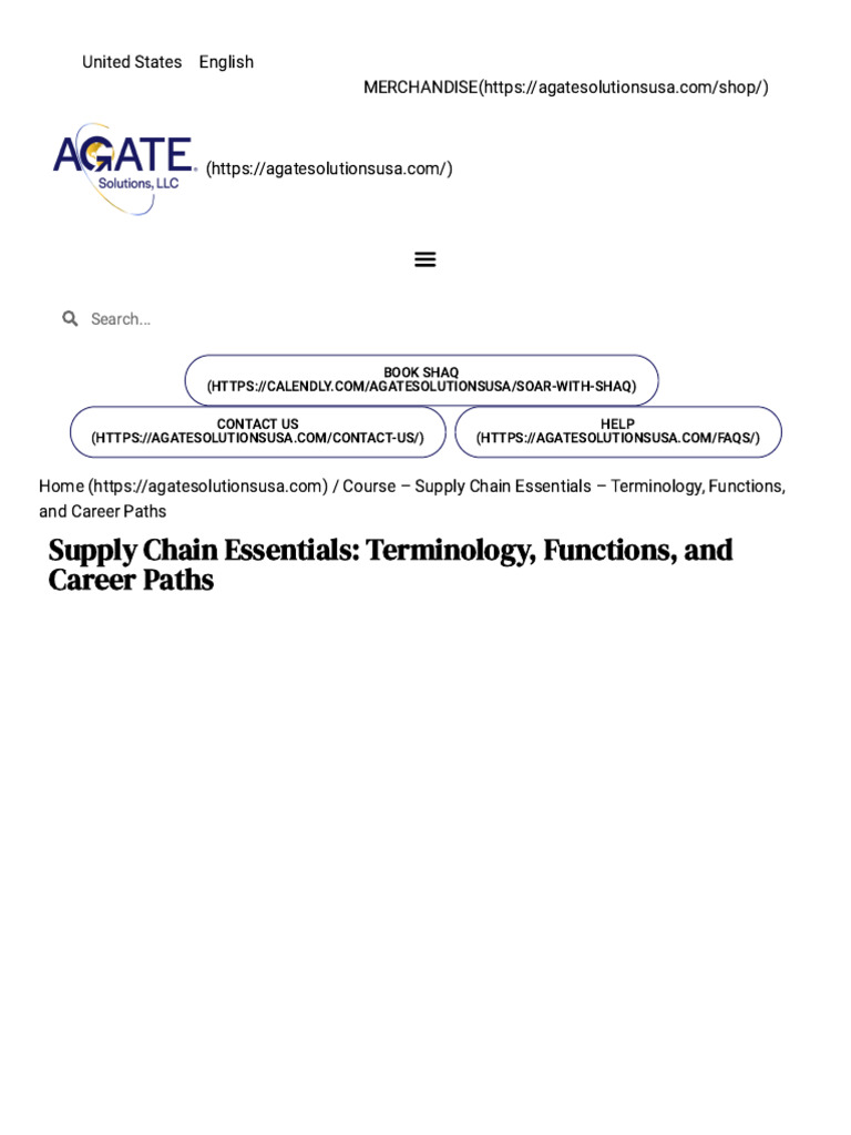 Course - Supply Chain Essentials - Terminology, Functions, and Career ...