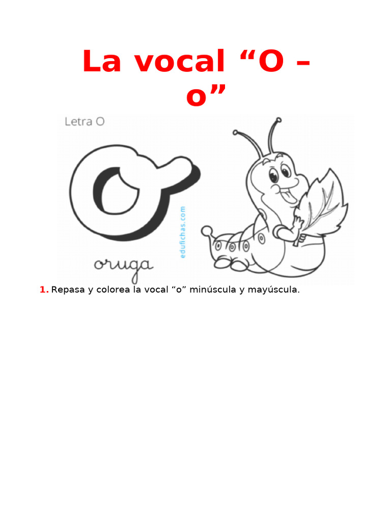 Actividades para aprender la vocal O | PDF