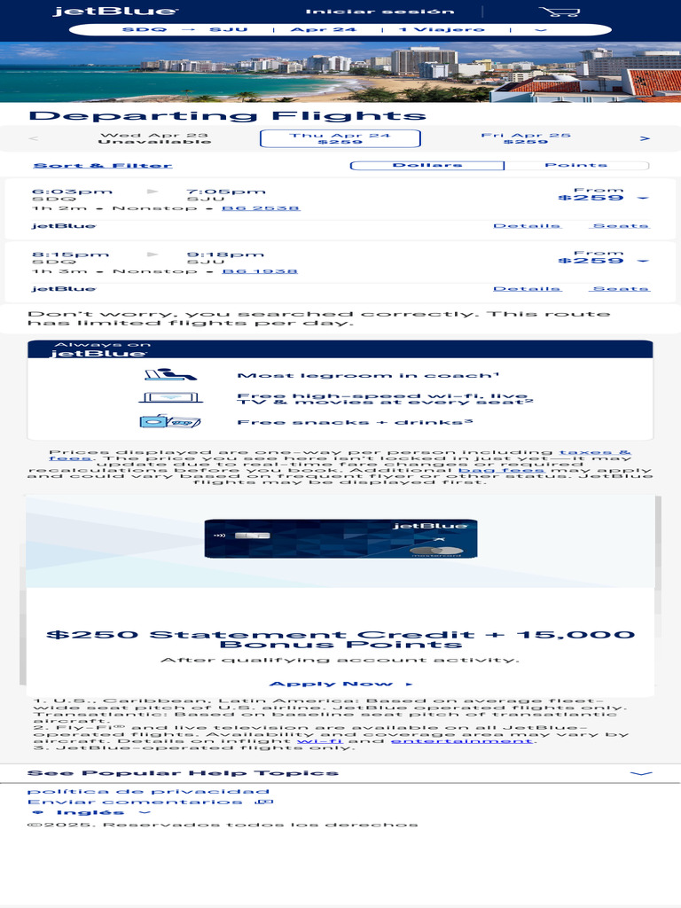 JetBlue Select Flights 3 | PDF