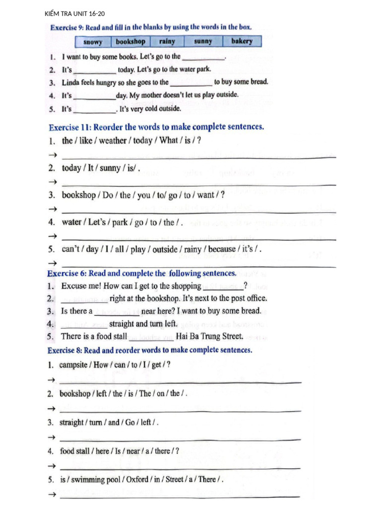 KIỂM TRA UNIT 16-20 | PDF