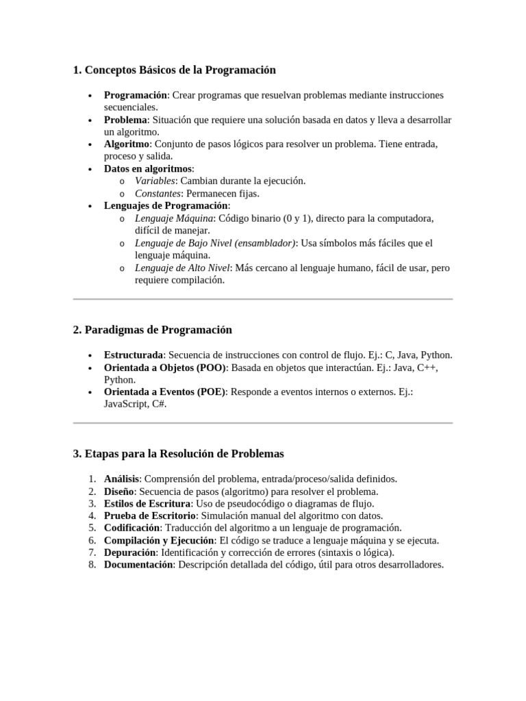 MODULO 1 Resumen | PDF | Lenguaje de programación | Algoritmos