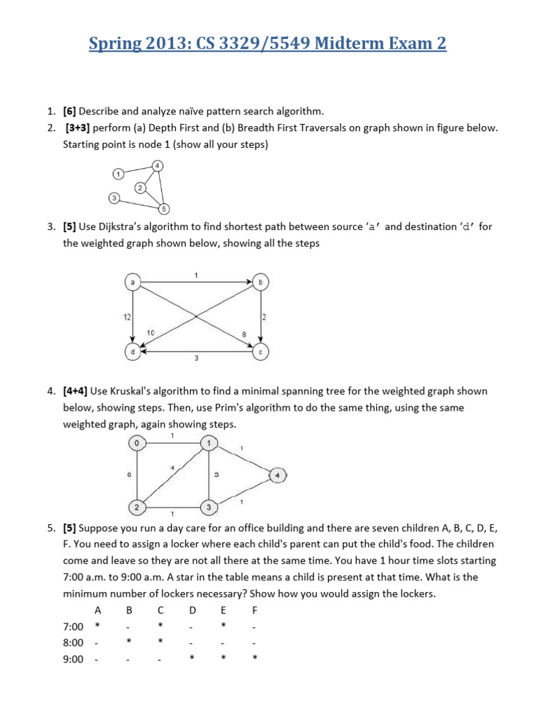 CS 3329 Midterm Exam 2 | PDF