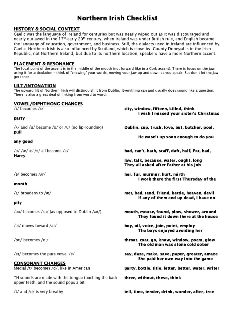 Mastering the Northern Irish Accent | PDF | Irish Language | Human Voice