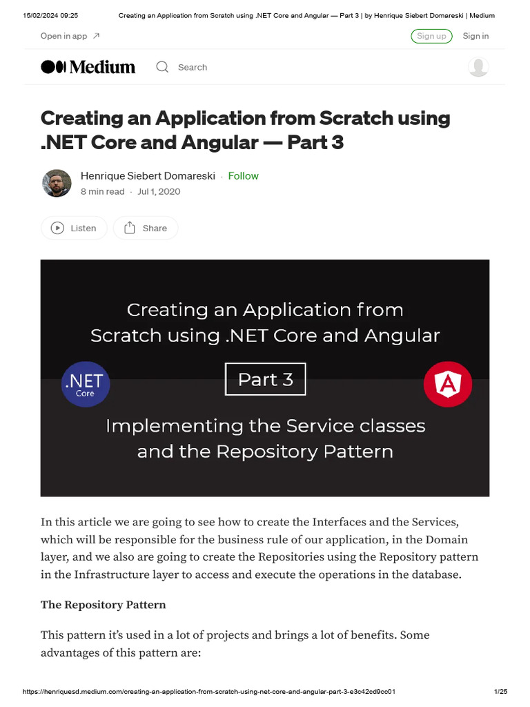 Creating an Application from Scratch using .NET Core and Angular — Part 3 _ by Henrique Siebert ...