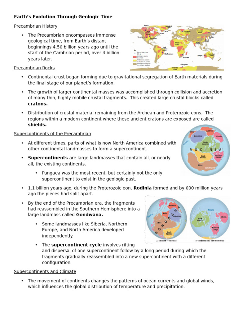 Earth's Evolution Through Geologic Time - KEY | PDF | Homo | Continent