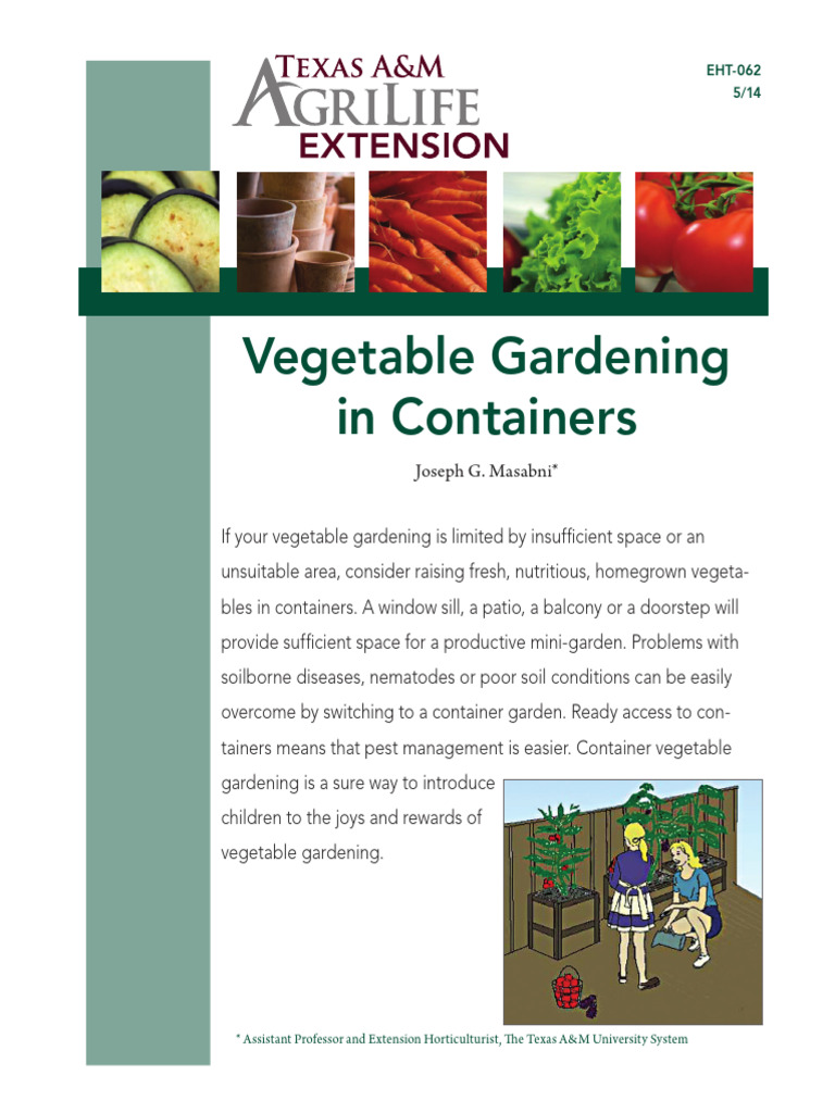 EHT-062-vegetable-gardening-in-containers | PDF | Vegetables | Mulch