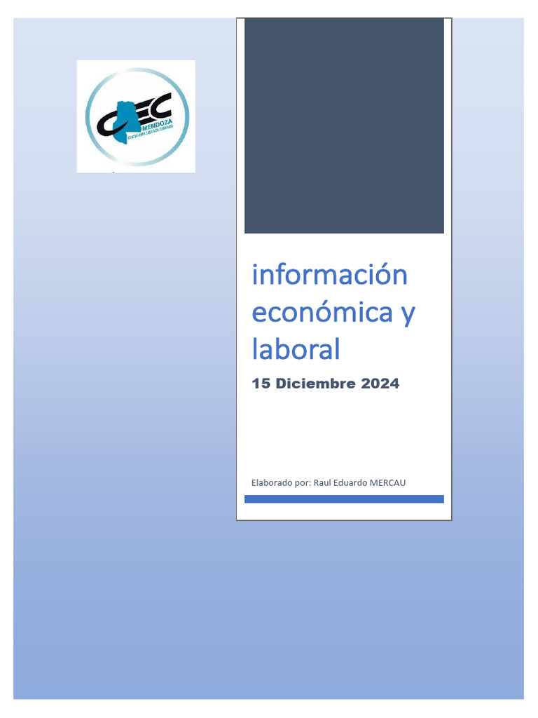 Informe CEC Diciembre 2024 | PDF | Inflación | Pobreza