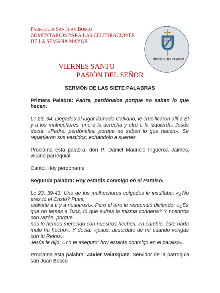 moniciones_y_sermón_viernes_santo[1] | PDF | Jesús | María, madre de Jesús