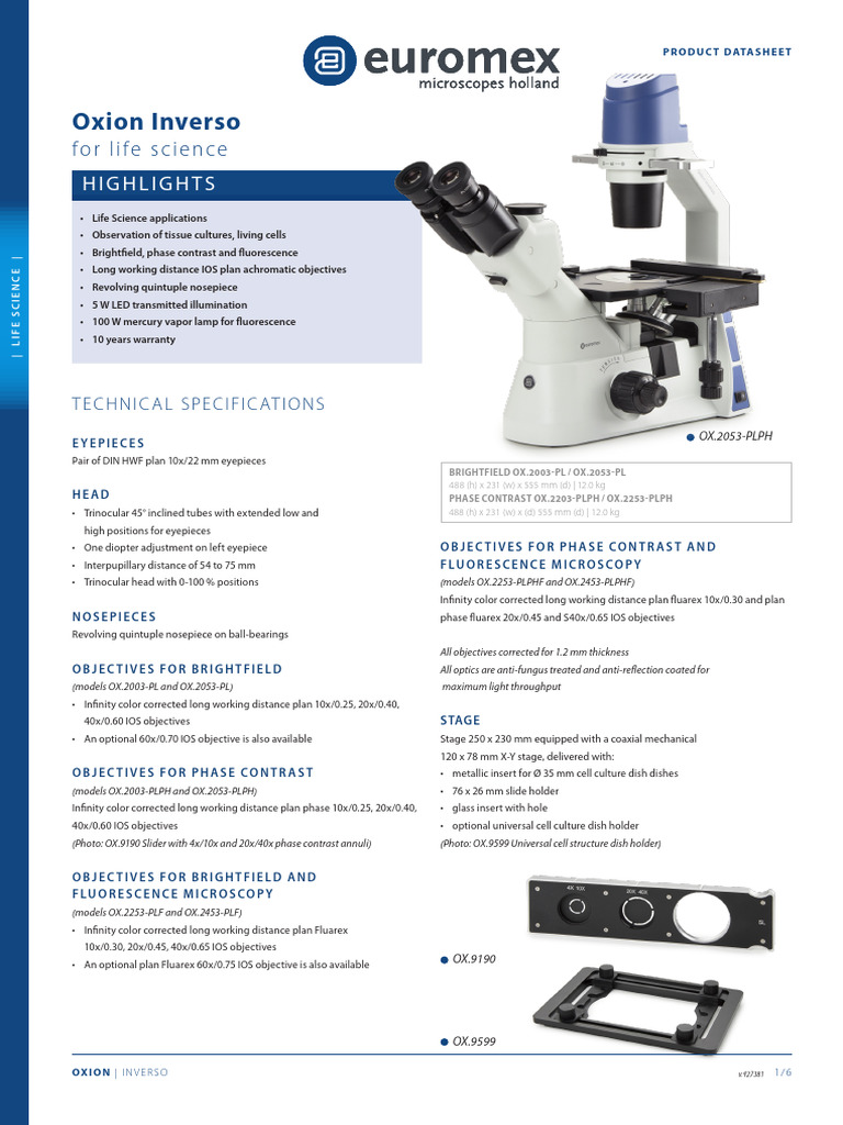 Oxion_Inverso_LS_product_datasheet_English | PDF | Optical Filter ...