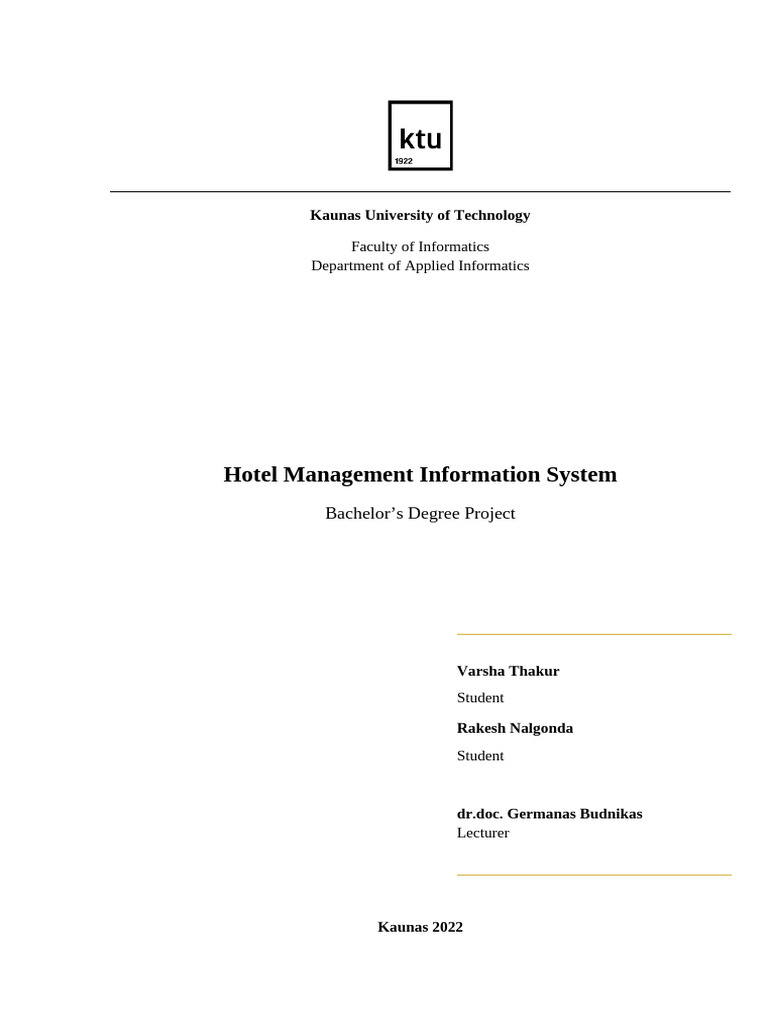Thesis Report Hotel Rakesh | PDF | Databases | System