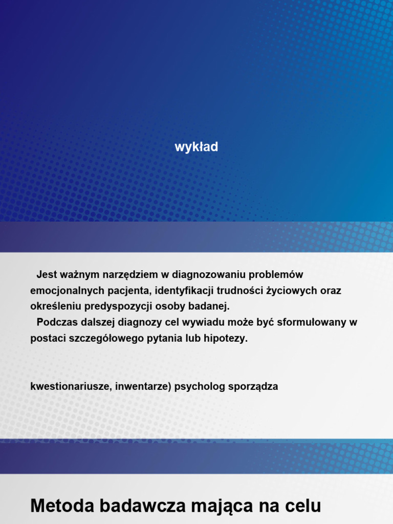 Wywiad Psychologiczny - MGR M. Jaworska - Osicka | PDF