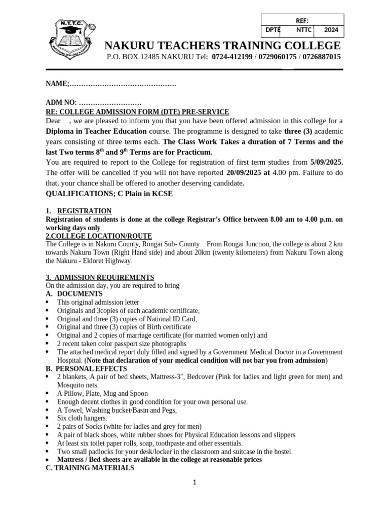 Dte Adm Letter 2025 Intake | PDF | Banks | Fee