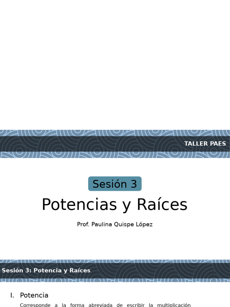 Potencia y Raíces | PDF | Exponenciación | Multiplicación