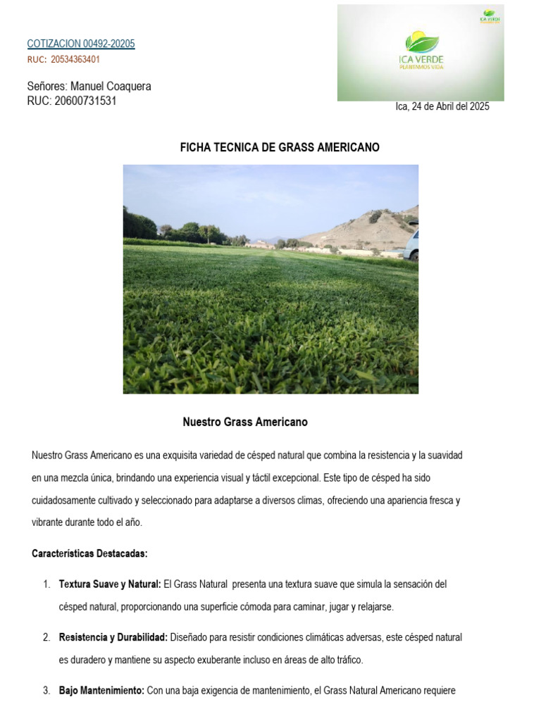 FICHA TECNICA 00492 - GRASS ILO (1) | PDF