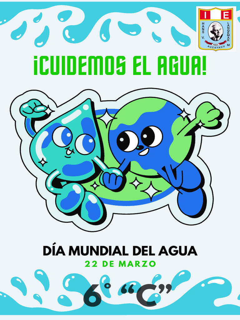 Póster Día Mundial Del Agua Ilustrado Azul y Verde | PDF