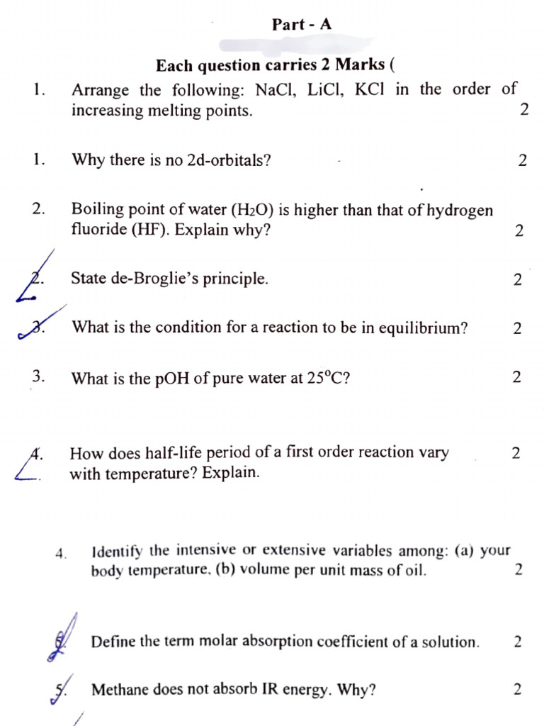 Chemistry PYQ | PDF | Chemical Reactions | Gases