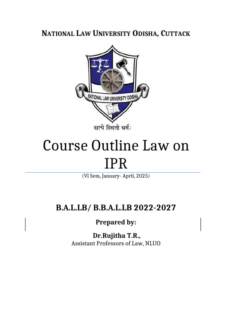 Ipr Course Outline Updated Final - 2024 | PDF | Intellectual Property | Copyright