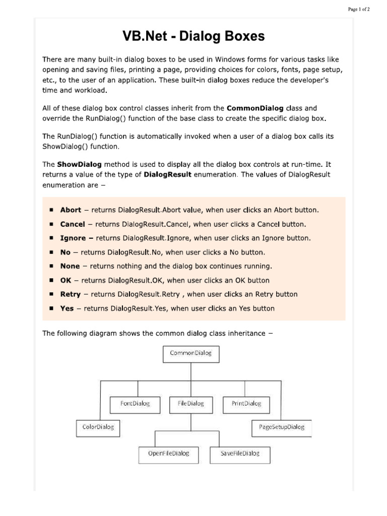 Dialog Boxes Unit 3 | PDF