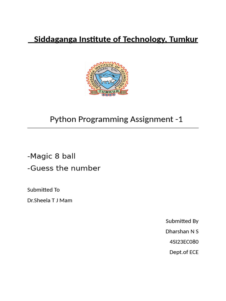 Python assignment | PDF