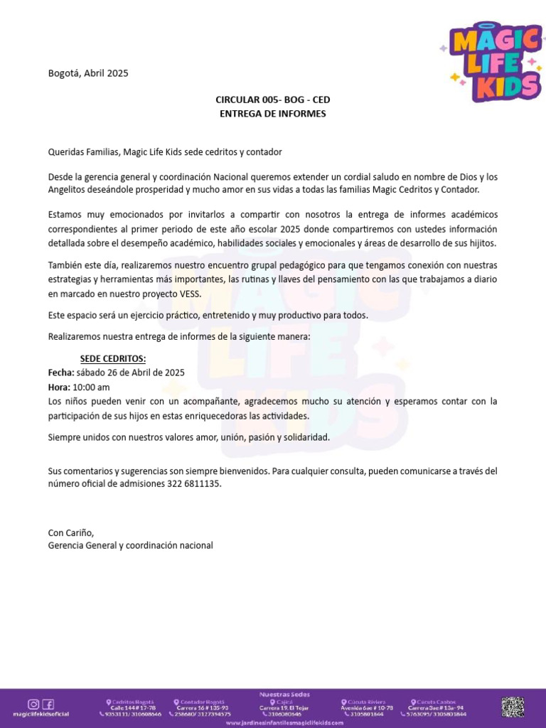 CIRCULAR 005- BOG – CED | PDF