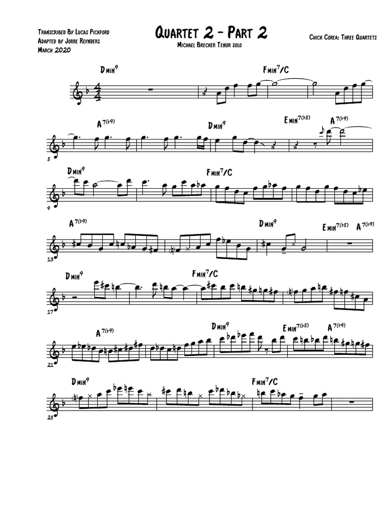 Quartet 2 Part 2 Solo (Bb-Instruments) | PDF