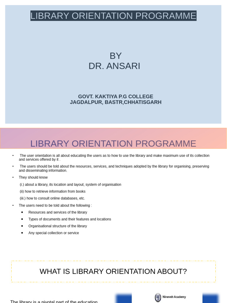 Library Orientation | PDF