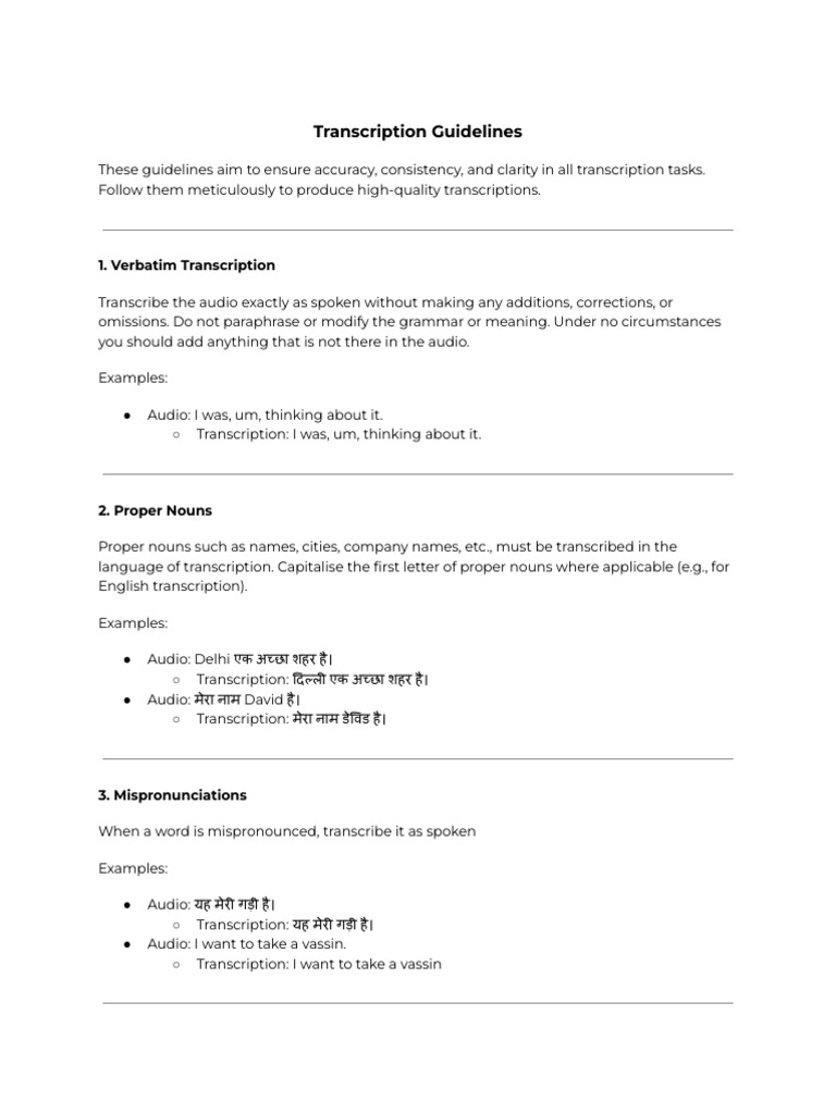 Transcription Accuracy Guidelines | PDF | Acronym | Linguistics