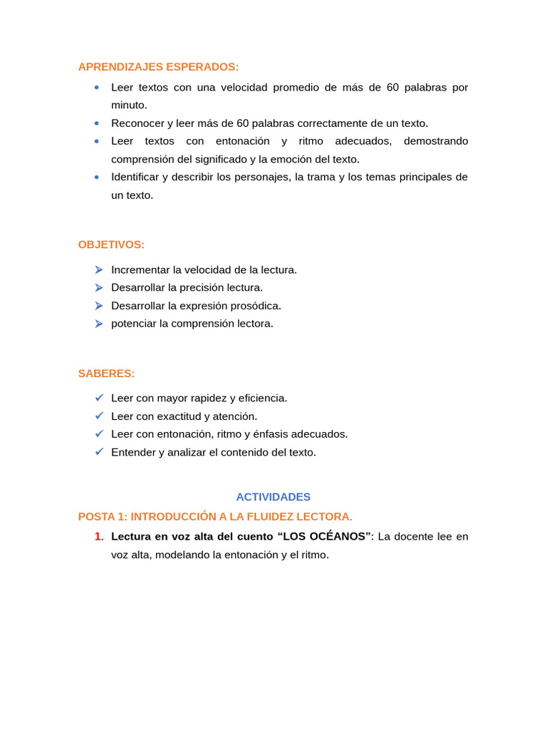 Mejora de la Fluidez Lectora en Clase | PDF