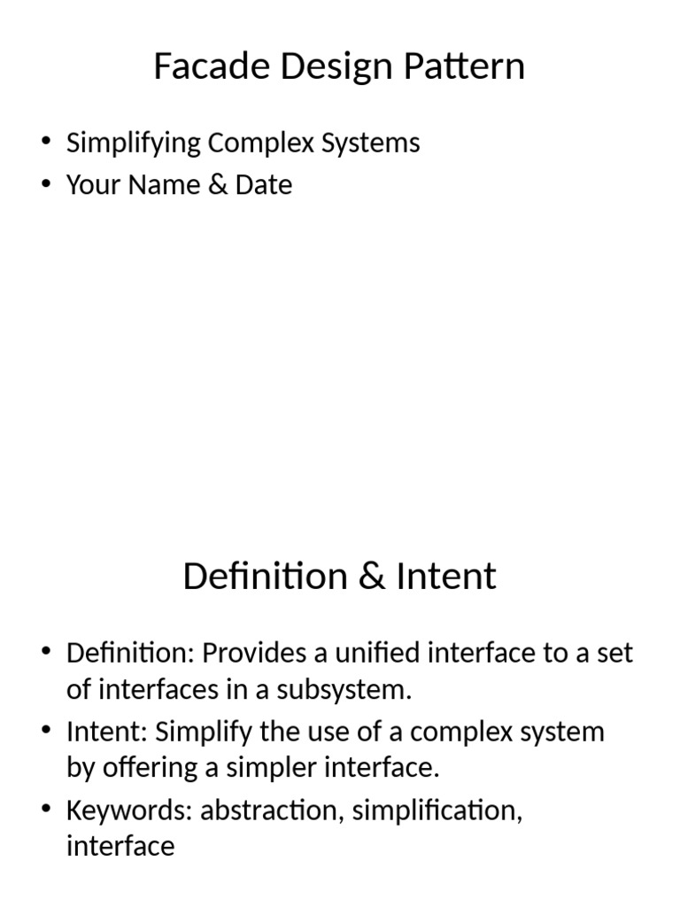 Facade Design Pattern Explained | PDF