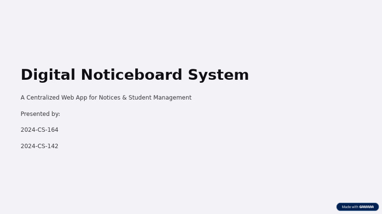 Digital Noticeboard System | PDF