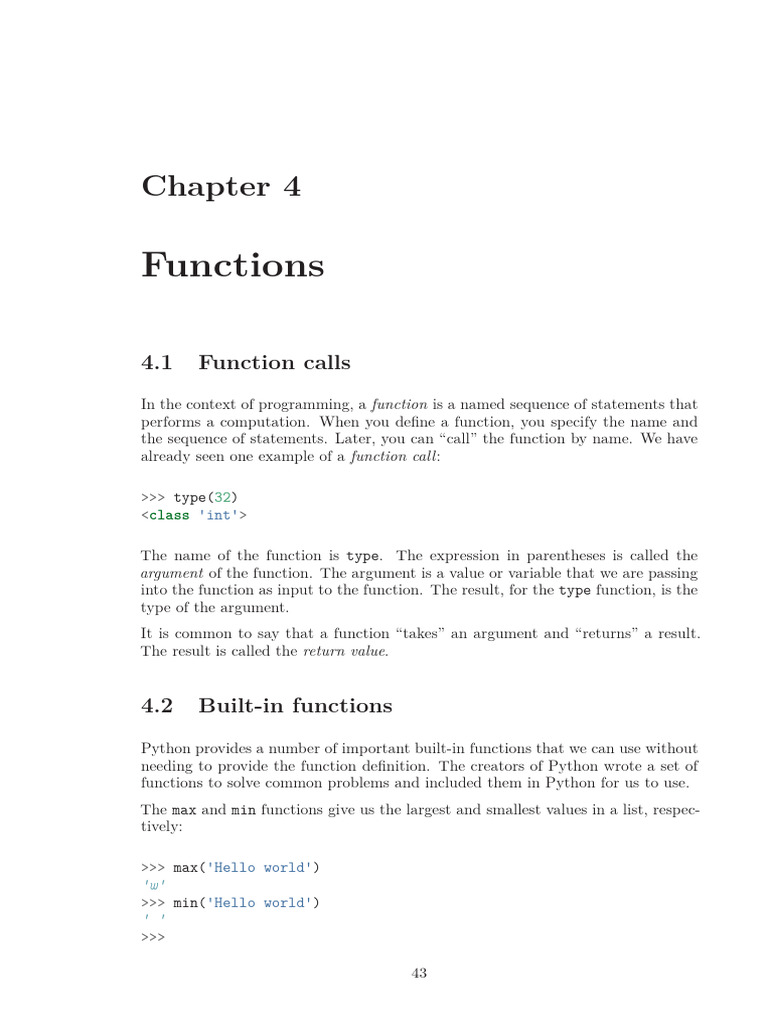 Pythonlearn. Chapter 4. Extract (55-68) | PDF | Parameter (Computer Programming) | Function ...