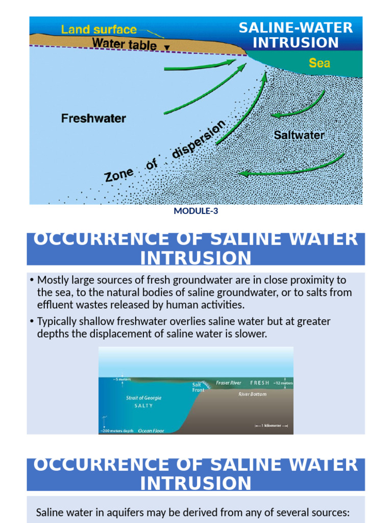 Seawater Intrusion | PDF | Groundwater | Liquids