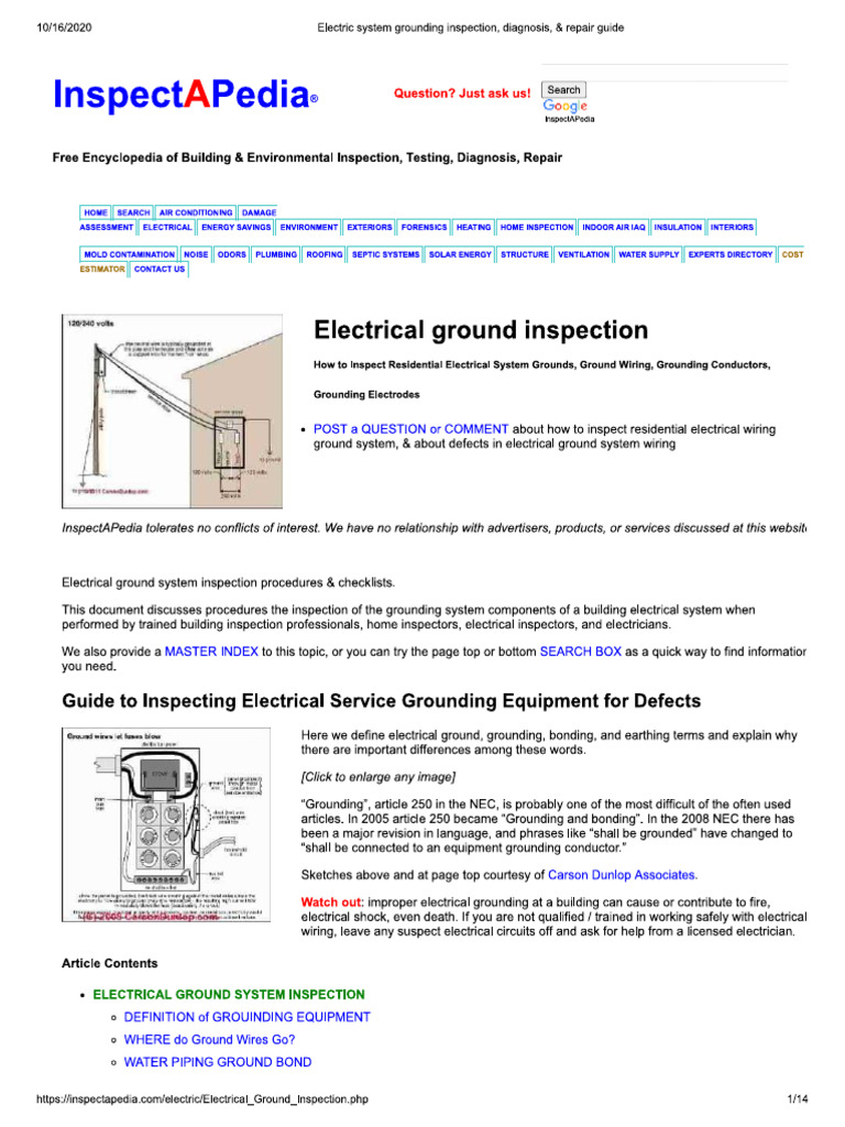 Electric System Grounding Inspection, Diagnosis, Repair Guide | PDF