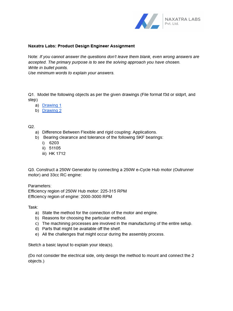 CAD Intern Assignment | PDF