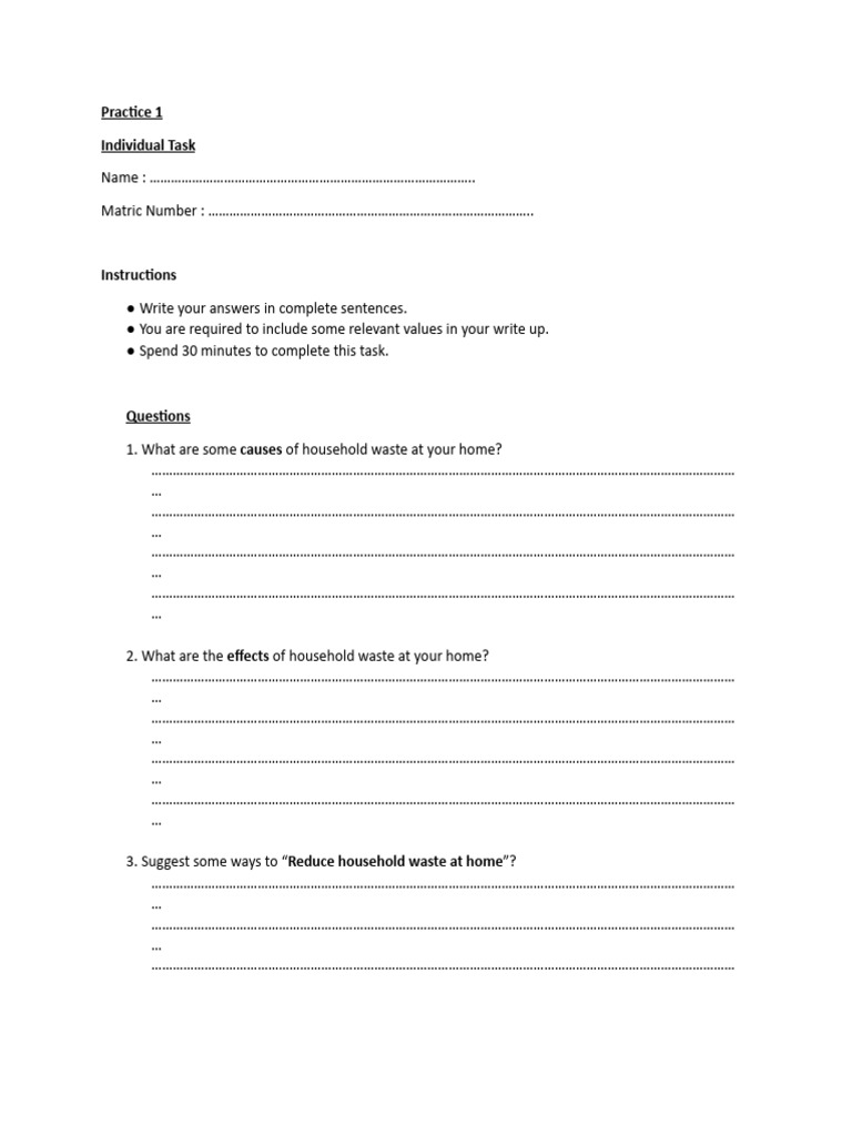 Practice 1 - Writing Practice | PDF