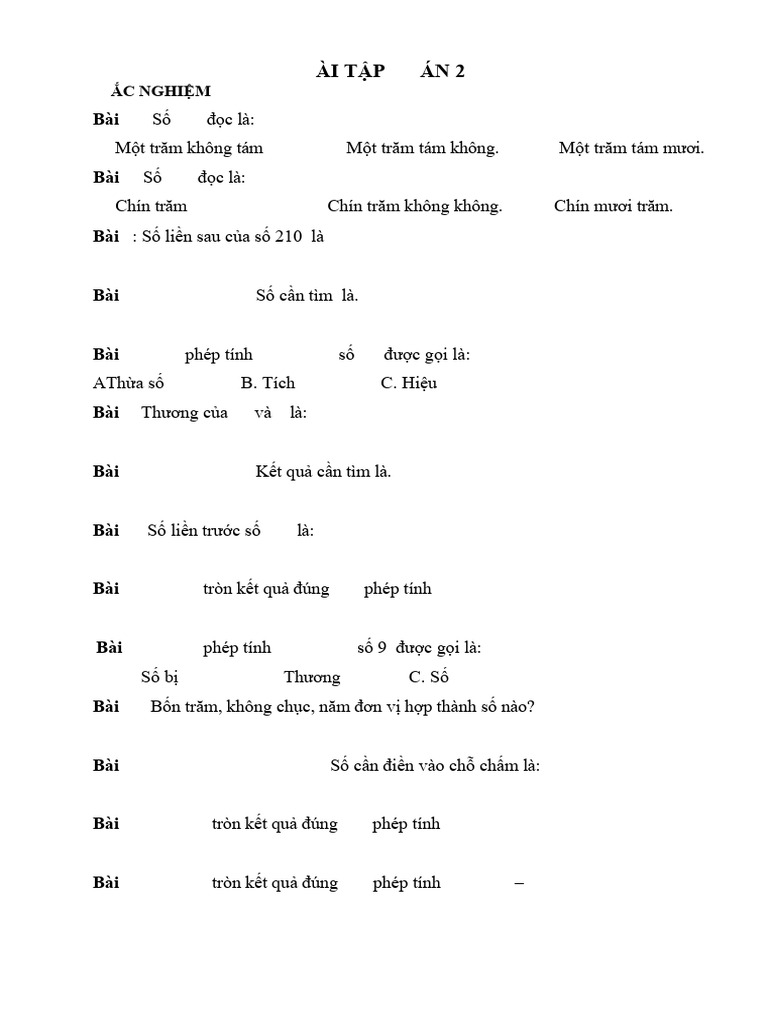 On Toan Lop 2 Ky 2 2025 | PDF