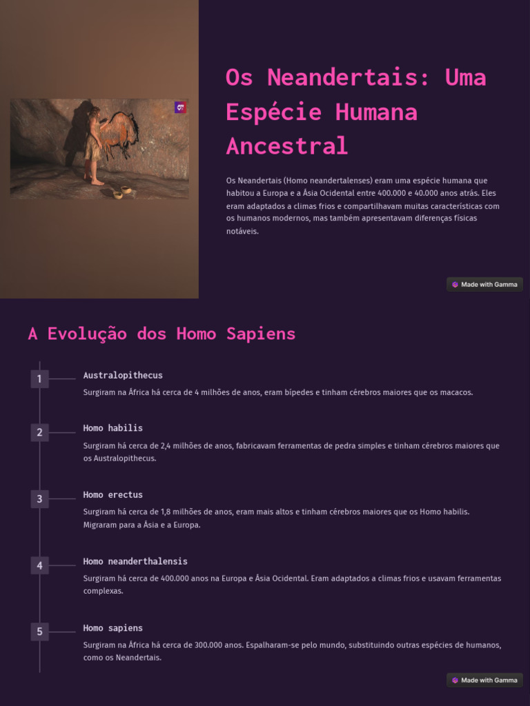 Neandertais: Características e Legado | PDF | Neanderthal | Homo