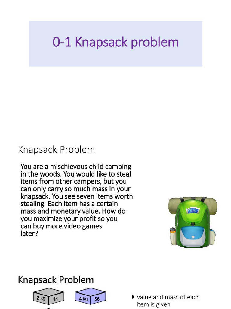 Knapsack, LPS, Maximal Square | PDF | Dynamic Programming | Matrix ...