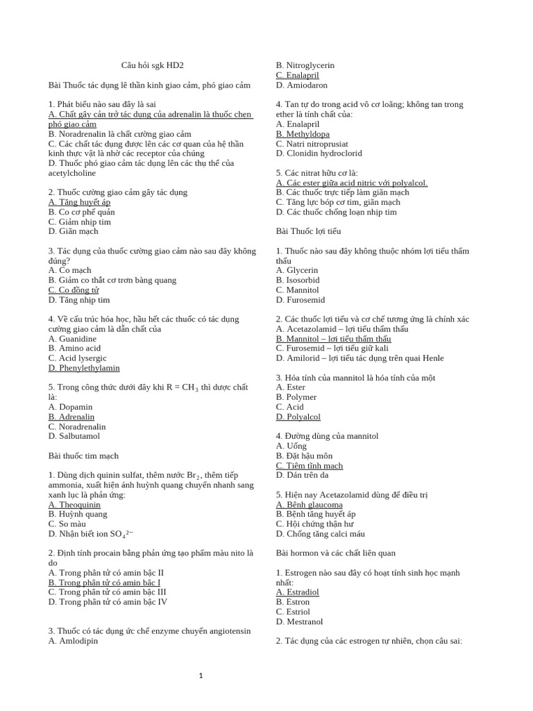 Câu hỏi sgk HD2 | PDF