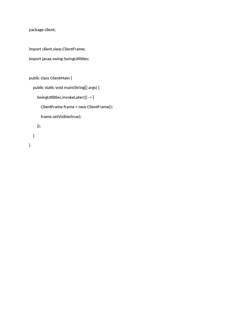 ClientMain Java | PDF